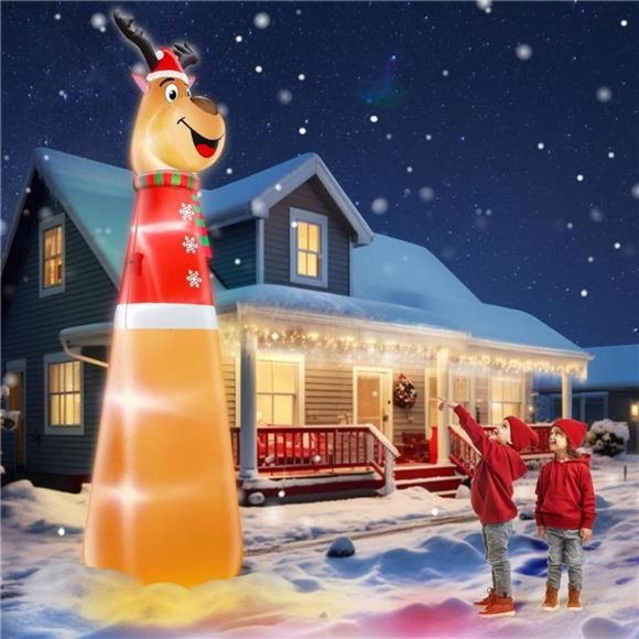 Holiday | 12 Feet Giant Christmas Inflatable Elk Decorations Outdoor ...